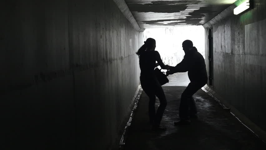 Silhouette Man Thief Steals Bag Woman Stock Footage Video (100% Royalty ...