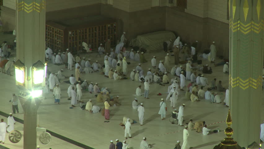 muslim men gathering pray outside prophet's Stock Footage Video (100% ...