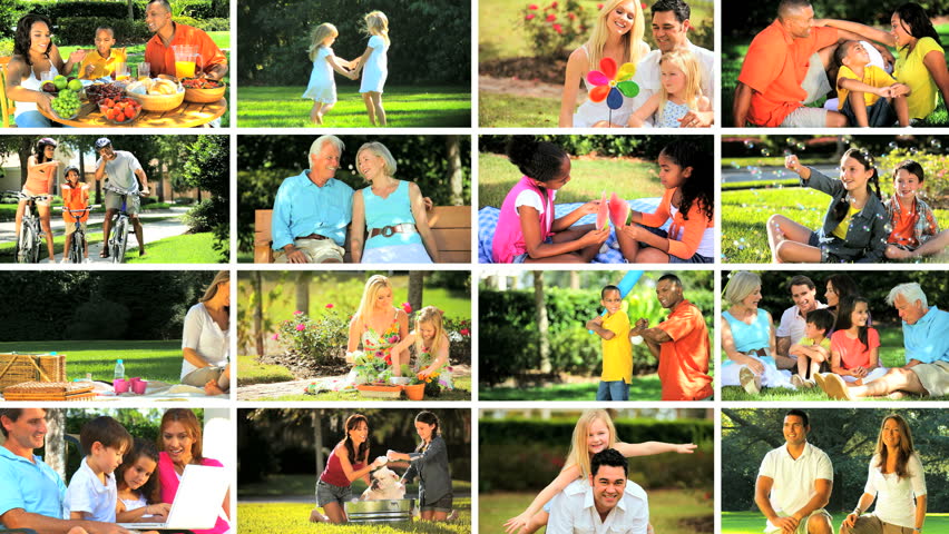 multiple montage images families children Stock Footage Video (100% ...