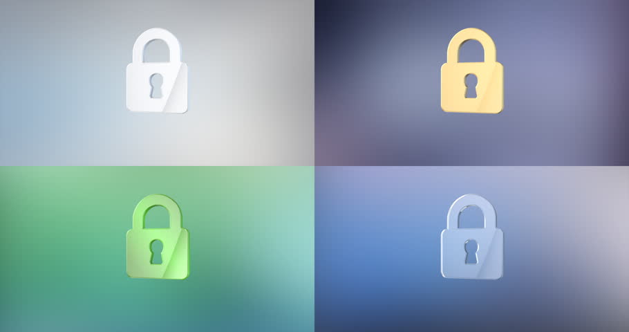 animated lock 3d icon loop modules Stock Footage Video (100% Royalty ...