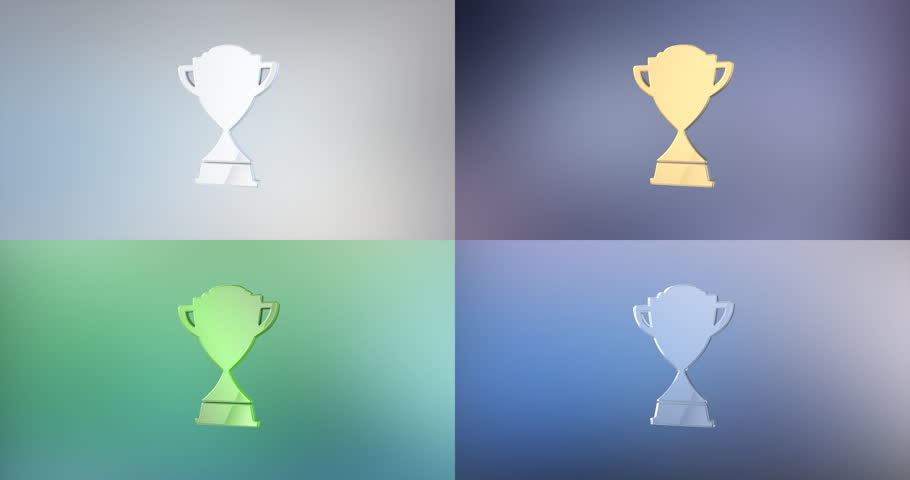 animated winner trophy color 3d icon Stock Footage Video (100% Royalty ...