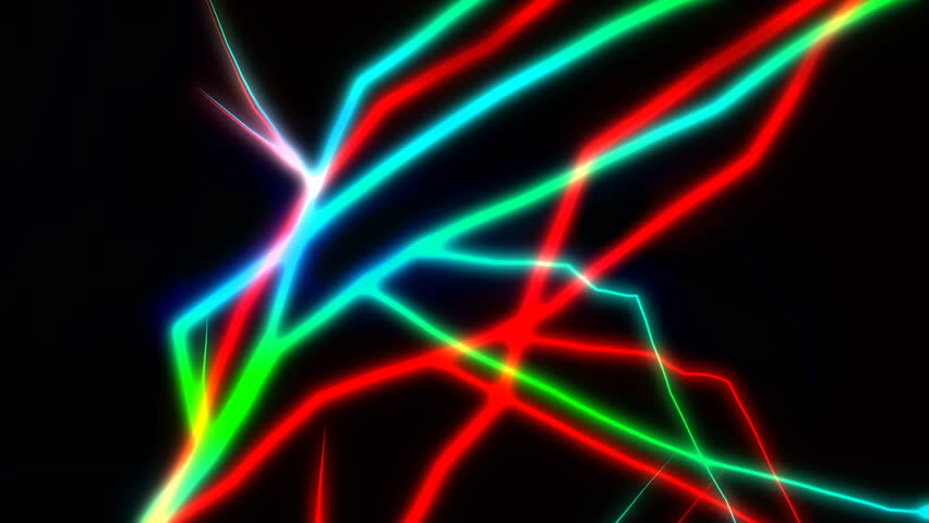 Multitude of Colorful Lightnings Striking Stock Footage Video (100% ...