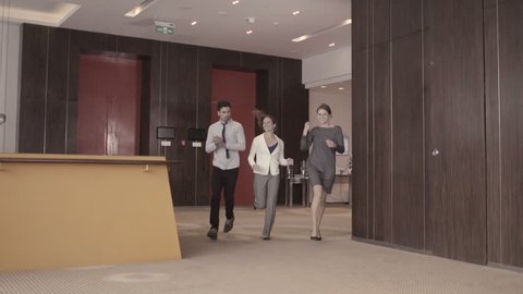 Business People Running Office Stock Footage Video (100% Royalty-free ...
