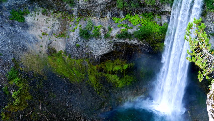 4k Natural Mountain Waterfall Moss Rock Stock Footage Video (100% ...
