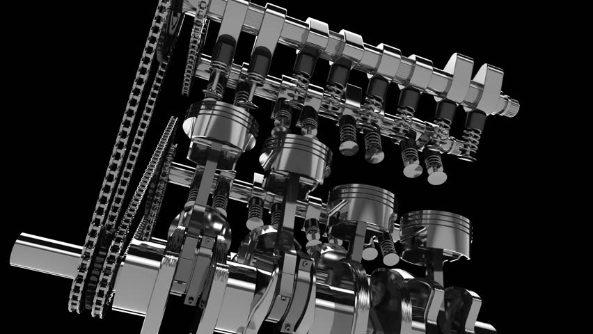 Lowangle Shot Working V8 Engine Alpha Stock Footage Video (100% Royalty ...