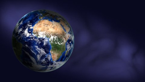 Orbiting Earth On Blue Background Copy Stock Footage Video (100% ...