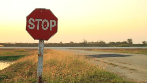 4k Stop Sign Nature Background Stock Footage Video (100% Royalty-free ...