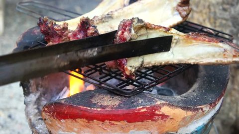 Bbq Ribs Grilled Meat Smoke Fog Stock Footage Video (100% Royalty-free ...