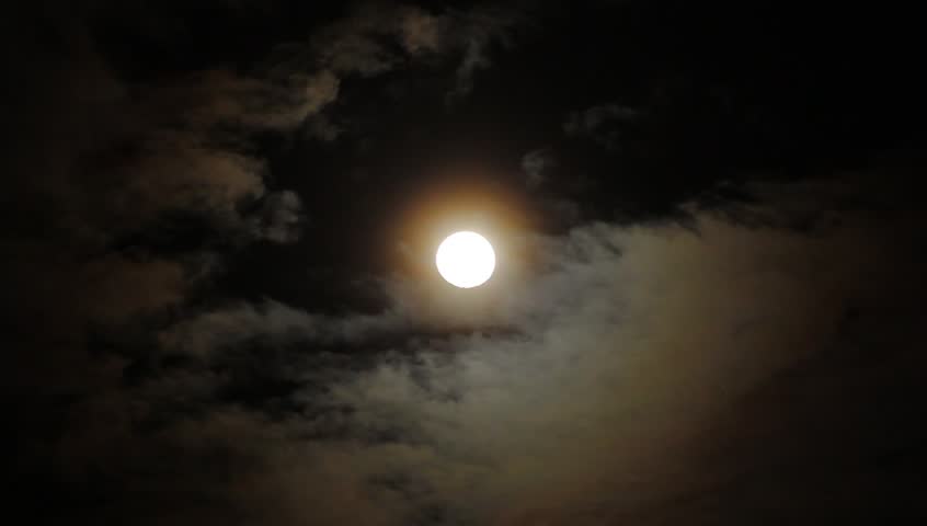 full moon on dark cloudy night Stock Footage Video (100% Royalty-free ...
