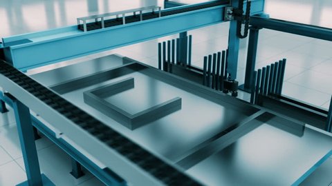 Automatic Process Production Concrete Wall Slabs Stock Footage Video ...