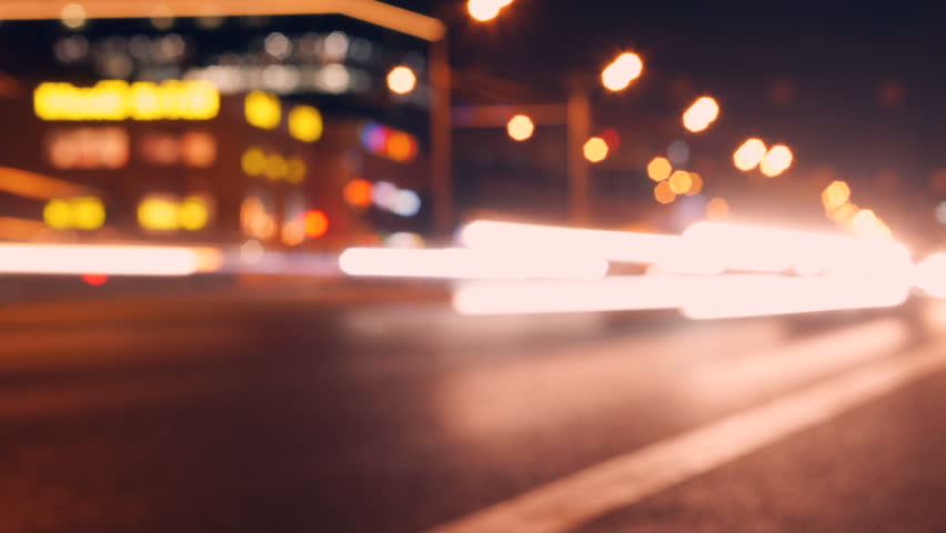 defocused night traffic lights time lapse Stock Footage Video (100% ...