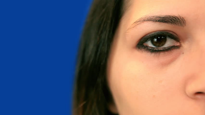 blue screen beautiful girl right eye Stock Footage Video (100% Royalty ...