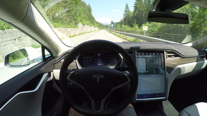 autonomous tesla car july 2017 self Stock Footage Video (100% Royalty ...