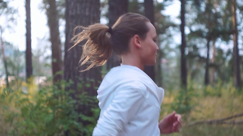 Slowmotion. Young Woman Running. Female Stock Footage Video (100% ...