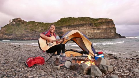 Young Alternative Independent Hiker Traveler Woman Stock Footage Video ...