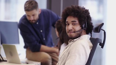 Office Scene Call Centre Stock Footage Video (100% Royalty-free ...