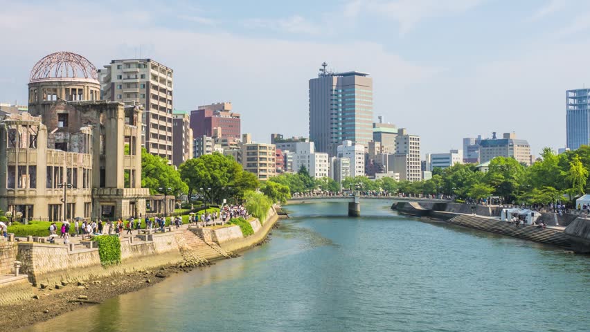 Hiroshima, Japan: Timelapse of Hiroshimas Stock Footage Video (100% ...