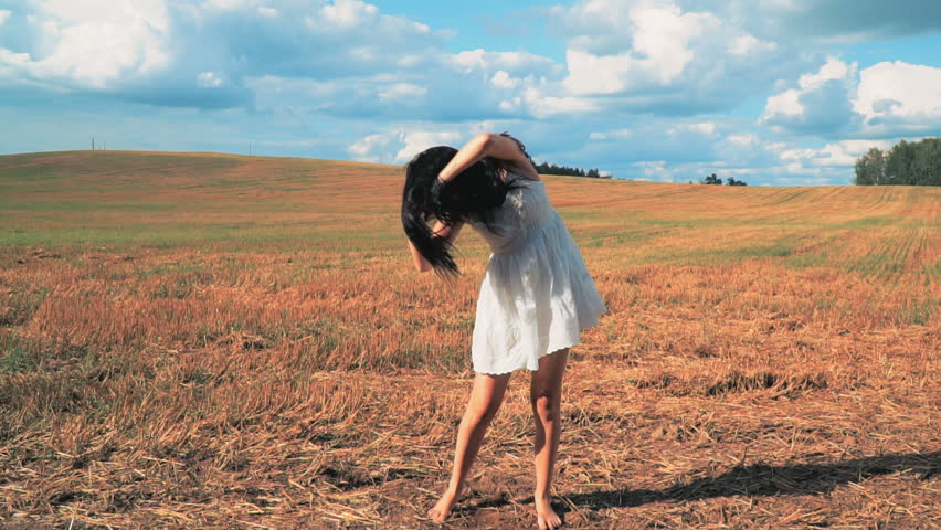 Girl Dancing Among the Field Stock Footage Video (100% Royalty-free ...