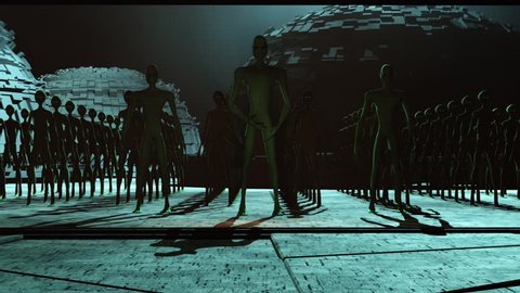 Aliens Reveal Behind Spaceship Door Cinematic Stock Footage Video (100% ...