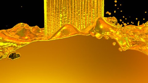 Animated Gold Paint Pouring Splashing Into Stock Footage Video (100% ...