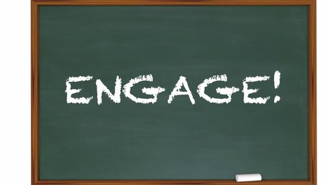 Engage Word Chalk Board Learn Interaction Stock Footage Video (100% ...