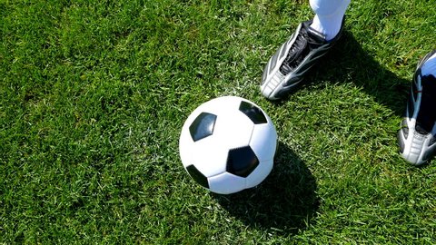 Close Football Player Tread On Ball Stock Photo (Edit Now) 359648261