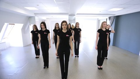 Young Women Repeating Dance Movements Model Stock Footage Video (100% ...