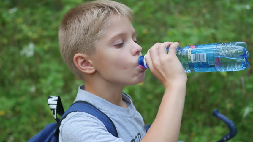 kid drinks water bottle Stock Footage Video (100% Royalty-free ...
