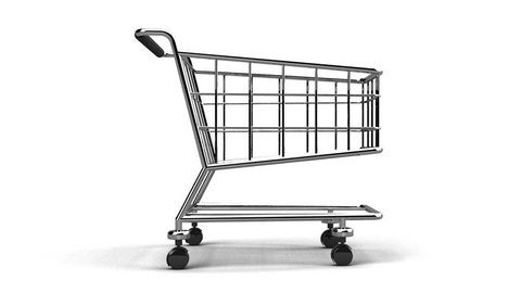 Empty Shopping Cart Side View Isolated Stock Illustration 115128331