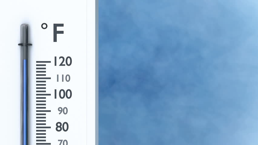 thermometer shows decreasing temperature fahrenheit degrees Stock ...