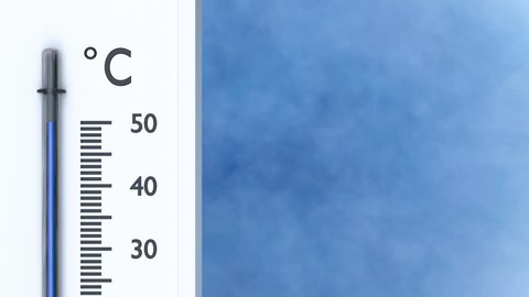 Animated Thermometer Temperature Going Down Back Stock Footage Video ...