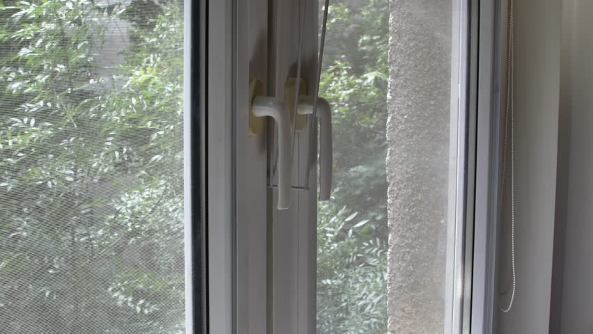 Mans Hand Turning the Window Stock Footage Video (100% Royalty-free ...