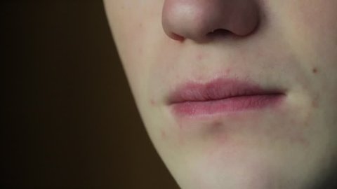 Young Man Applying Chapstick Hygienic Lipstick Stock Footage Video (100 ...