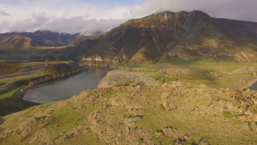 Two Rivers Merge Into the Stock Footage Video (100% Royalty-free ...