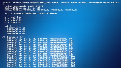 8bit Source Code Scrolling Animation Scrambled Stock Footage Video (100 ...