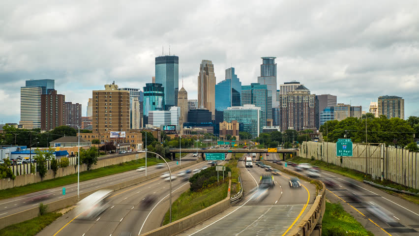 Highway into the city at St. Paul, Minnesota image - Free stock photo ...