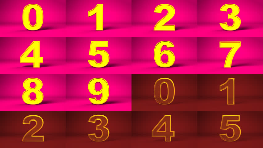 spinning 3d numbers - loopable cg Stock Footage Video (100% Royalty ...