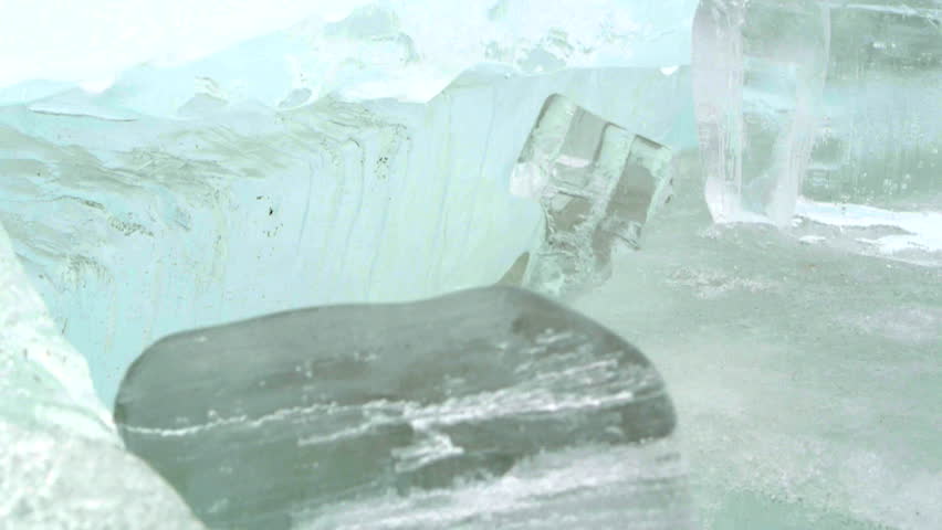 Thick Ice Plates Melting in Stock Footage Video (100% Royalty-free ...