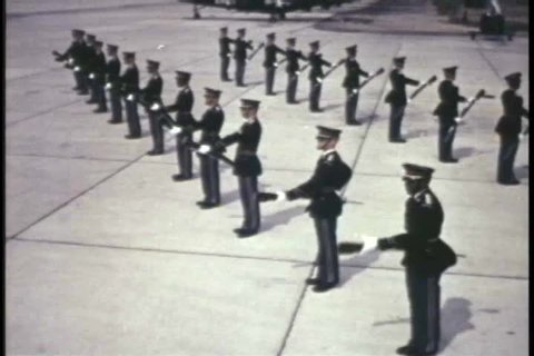 Brigade Army Officers March Formation Celebrating Stock Footage Video ...