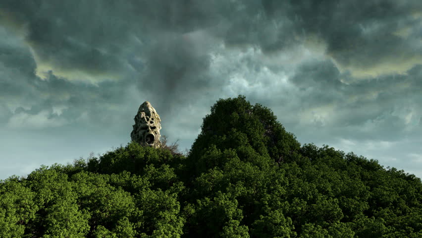 Horror Island in Ocean. Devilish Stock Footage Video (100% Royalty-free ...