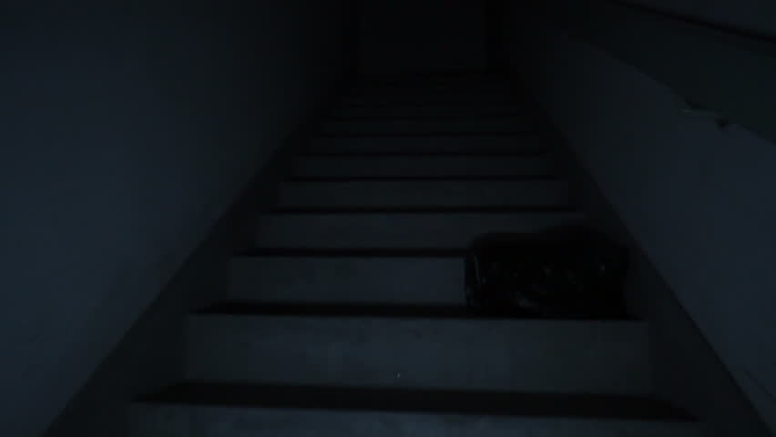 climbing spooky stairs darkness going dark Stock Footage Video (100% ...
