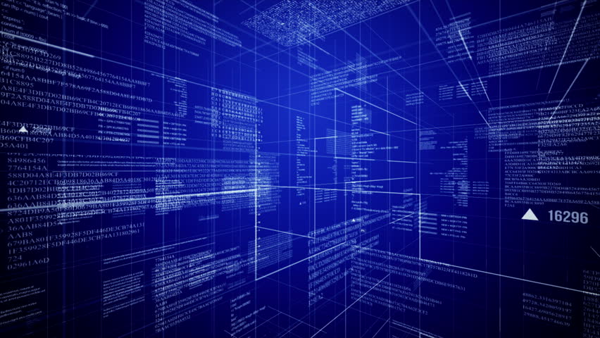 futuristic technological background code blue loopable Stock Footage ...