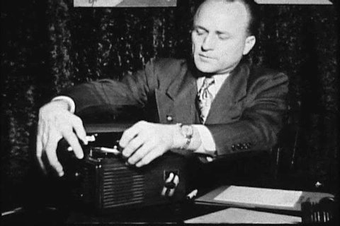 Businessman Records Dictation On Soundscriber Machine Stock Footage ...