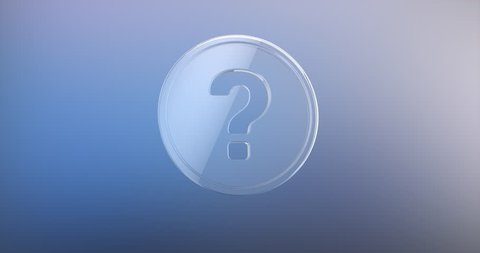 Animated Question Badge Glass 3d Icon Stock Footage Video (100% Royalty ...