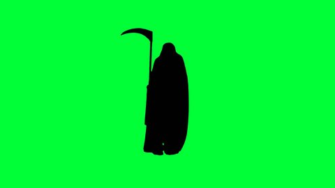 Death Walking On Green Screen Scythe Stock Footage Video (100% Royalty ...