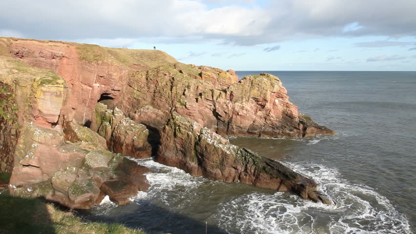 Seaton Cliffs Near Arbroath Angus Stock Footage Video (100% Royalty ...