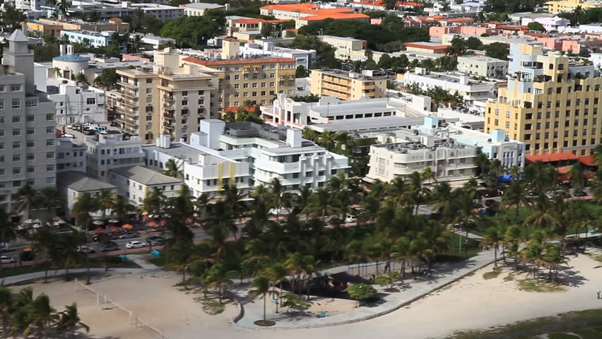 Aerial View of Ocean Drive Stock Footage Video (100% Royalty-free ...