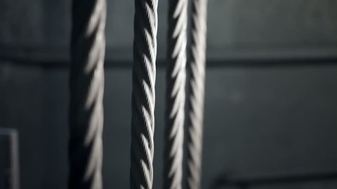 Elevator Hoist Metal Ropes Four Rope Stock Footage Video (100% Royalty ...