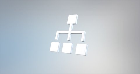 Animated Hierarchy Network White 3d Icon Stock Footage Video (100% ...