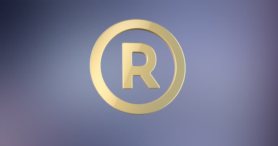 Animated Register Trademark Gold 3d Icon Stock Footage Video (100% ...